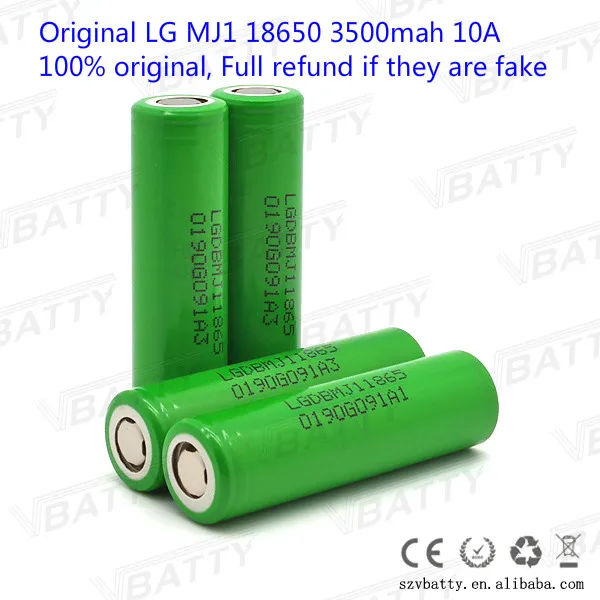 Lg mj1 chem 18650 INR18650MJ1 10a放電リチウムイオン電池セル3500 mah INR18650M (1ピース ...