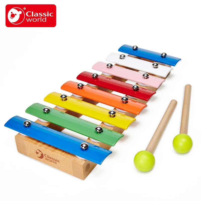 Classic World Child Kid Baby 8 Note Wooden Small Rainbow Musical Toys ...