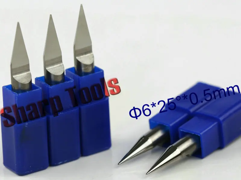 6x0-5MM-25-Degree-Flat-Bottom-CNC-Engraving-Bits-Router-Cutter-PCB-Tool ...
