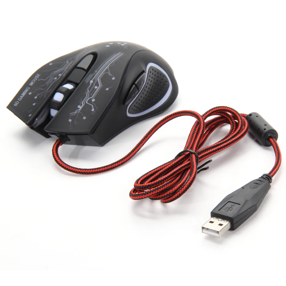 Professional Optical Gaming Mouse 3200DPI Adjustable 6 Buttons 6D Pro ...