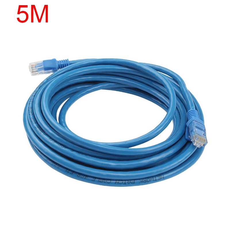 Shchv cabo nternet de 5m para computador, cabo de rede azul lan cat5e ...