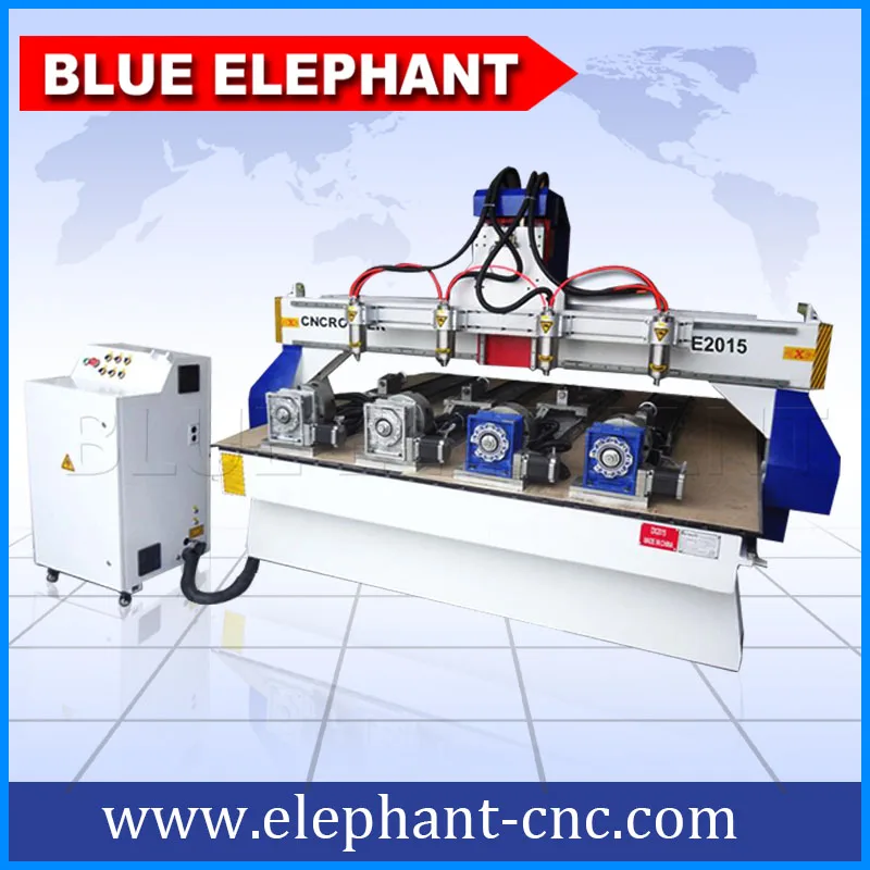 Blue Elephant 2015 4 CNC 라우터, 4 개의 회전 장치, 목재 절단/조각, 아크릴, mdf, 알루미늄, 구리 ...