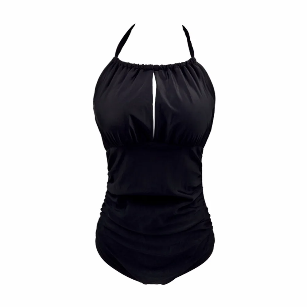 Buy 2018 Black One Piece Swimsuit Plus Size Swimwear
