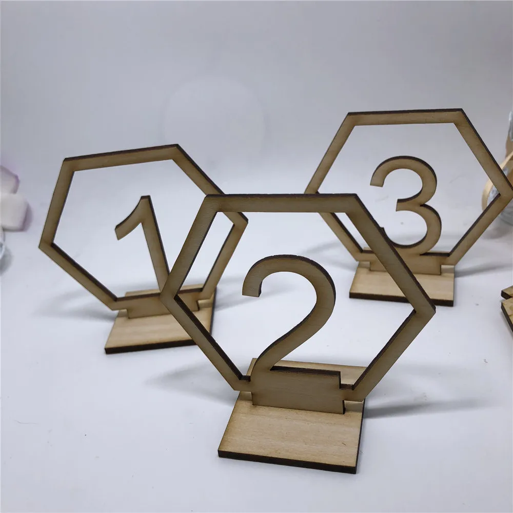 Wedding Hexagon Table Number, Seating Numbers Holders Elegant Wedding ...