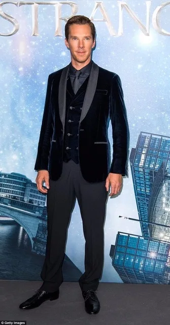 2018 Navy Blue Velvet Men Suits Benedict Cumberbatch Same Style Men ...