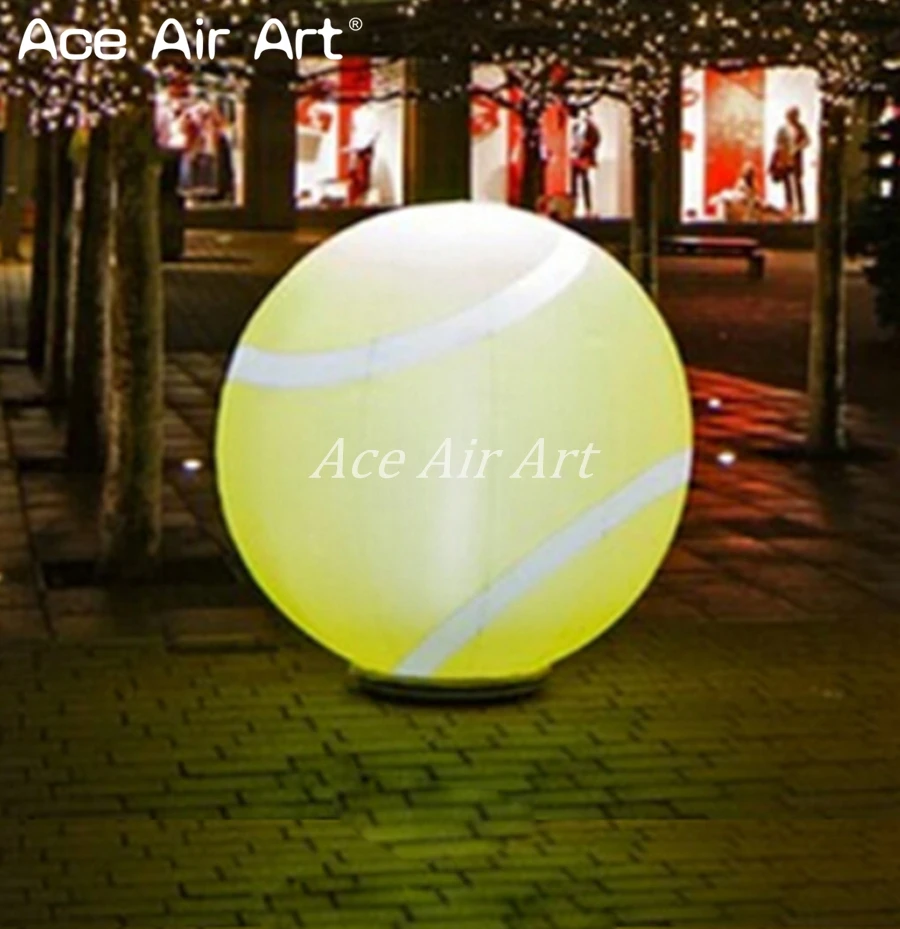 outdoor giant advertising lighting inflatable tennis ball replica for ...