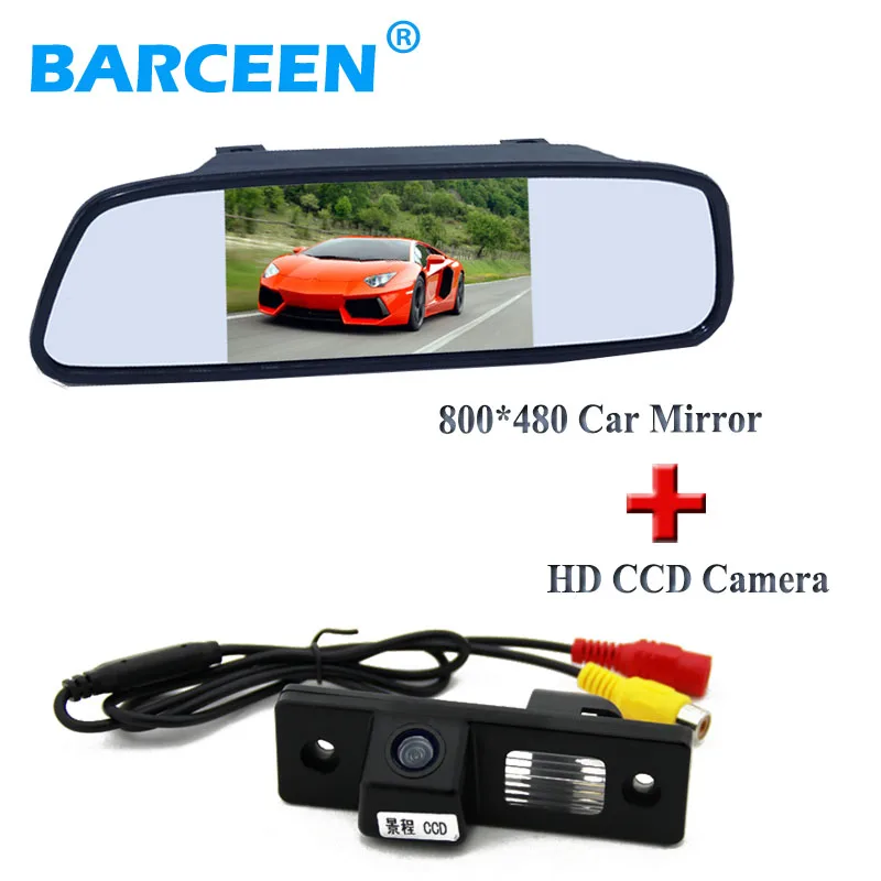 5" Car Display Mirror Monitor With Plastic Shell Car Parking Camera Fit ...