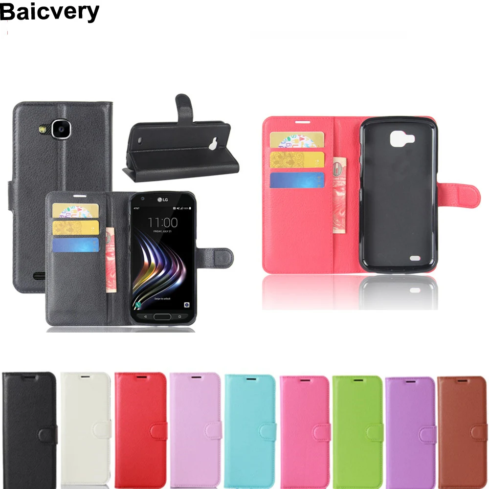 Flip Leather Mobile Phone Case For LG X Venture 5.2 inch Wallet Cover ...