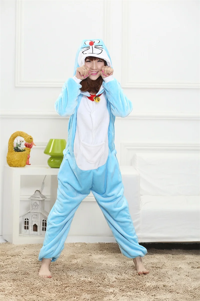 Doraemon Blue Cat Cartoon Kigurumi Onesie Soft Sleep Pajama ...