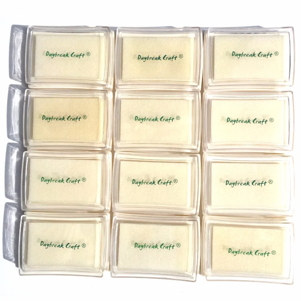 (Pack of 6) Decorating White empty ink pads without pigment ink inside ...