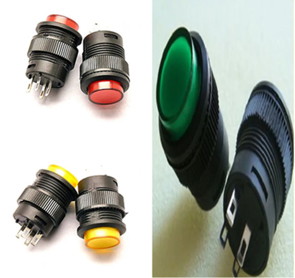 1PCS R16 503BD Without Lock ON/OFF LED Light Self Reset Push Button ...
