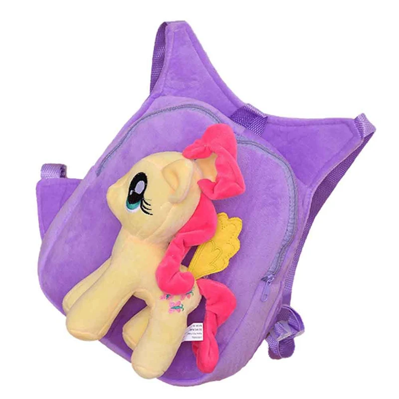 Cute Soft Cartoon Kindergarten Children Plush Backpack Pony Plush Toy ...
