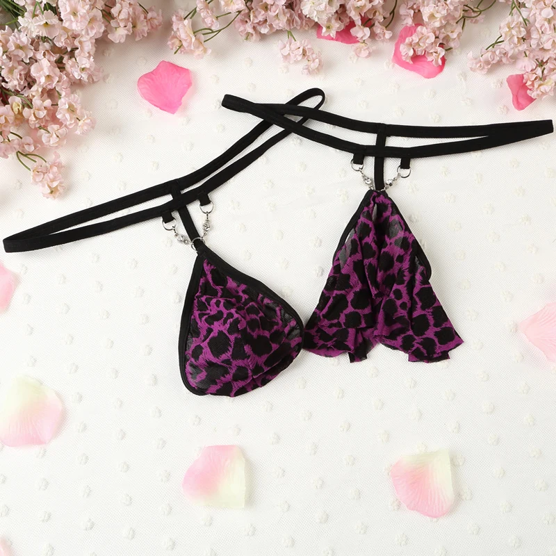 Buy 2pcs1set Sweethearts T Stringsandtongs Briefs Menandwomen Leopard Lingerie