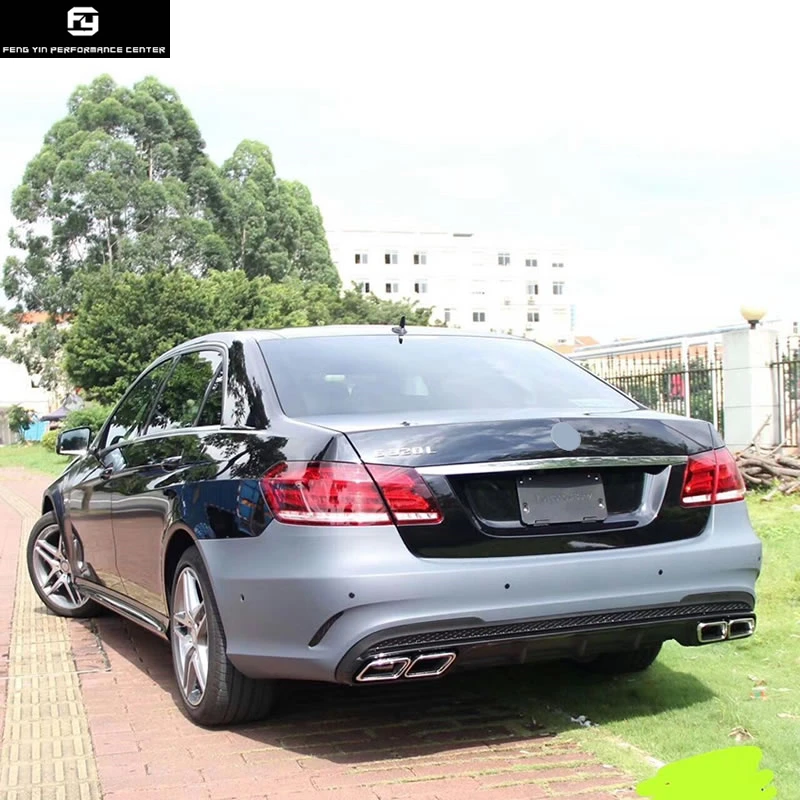 W212 E63 AMG комплект кузова автомобиля FRP Неокрашенный передний бампер задний диффузор боковые ...
