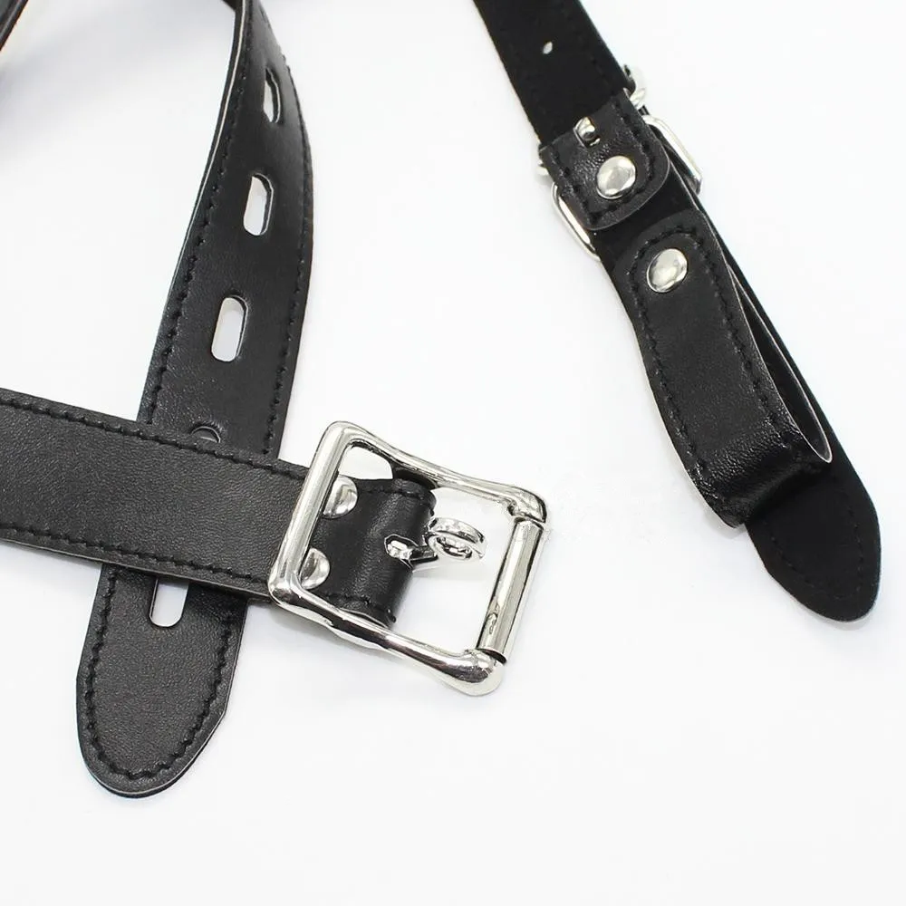 Gimp Fetish Bondage Leather Muzzle Ball Gag, Head Harness Slave Sub ...