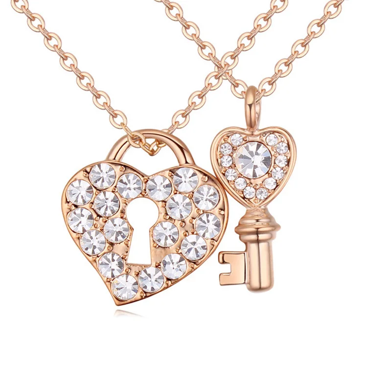 Lock And Key Couple Necklaces Men Women Couple Necklace I Love You Lock ...