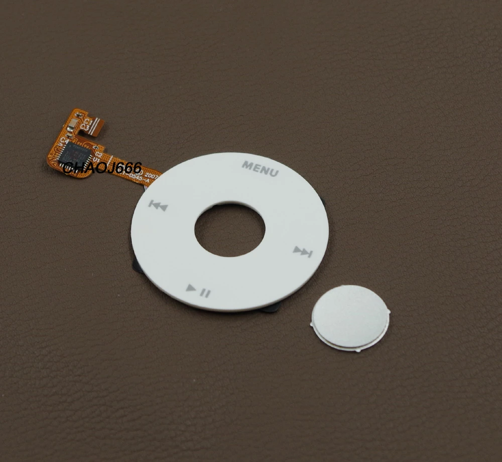 White Clickwheel Click Wheel + Silver Central Button Key for iPod 6th ...