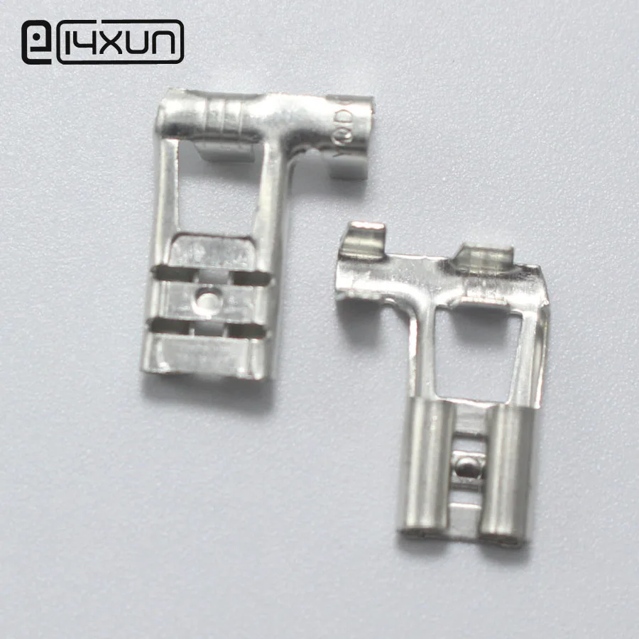 50pcs 6.3 Crimp Terminal 6.3mm Flag Type Uninsulated Spring Connector ...