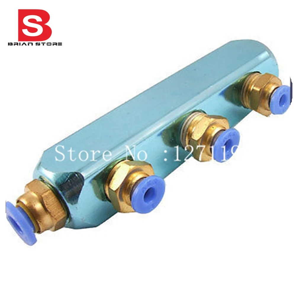 Air Hose Fitting 4mm to 6mm 4 Way Push in to Connect Quick Coupler ...