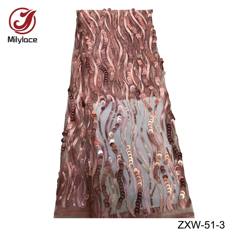 Rosa oro encaje francés con lentejuelas tela borlas de encaje 5 yardas ...