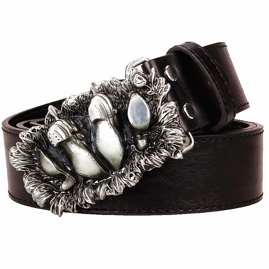 Fashion Wild men belts metal buckle retro shoes Couple models belt bold ...