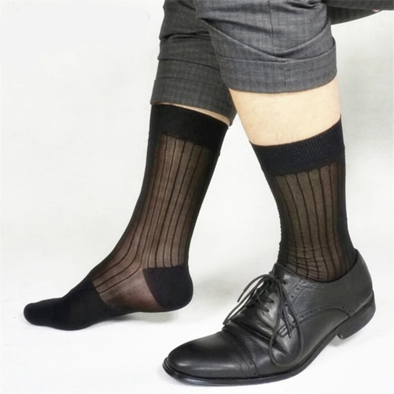 Calcetines de seda fina para hombre, calcetines de vestir formales ...
