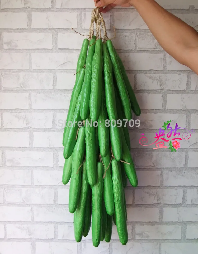10pcs Artificial 5 Head of Cucumber String Hanging Vegetable Props ...
