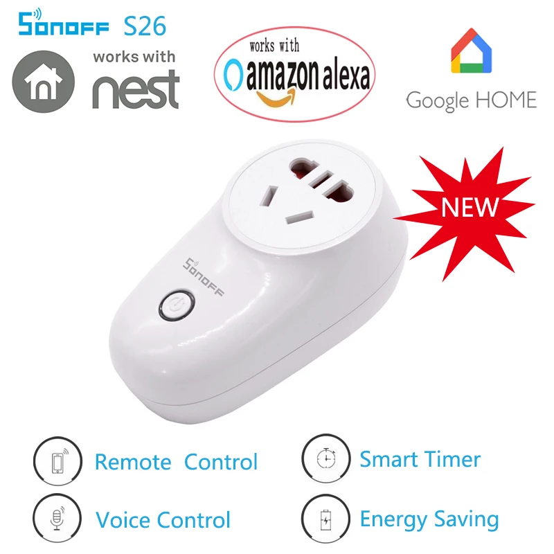 Sonoff S26 CN WiFi Smart Socket Wireless Plug Power Sockets Smart Home ...