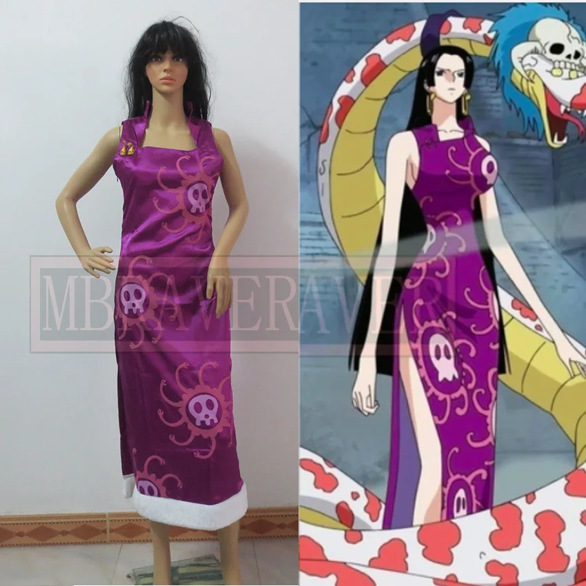 Japan Anime One Piece Boa Hancock Cosplay Costume Cheongsam Dress For Girls Woman Any Size On