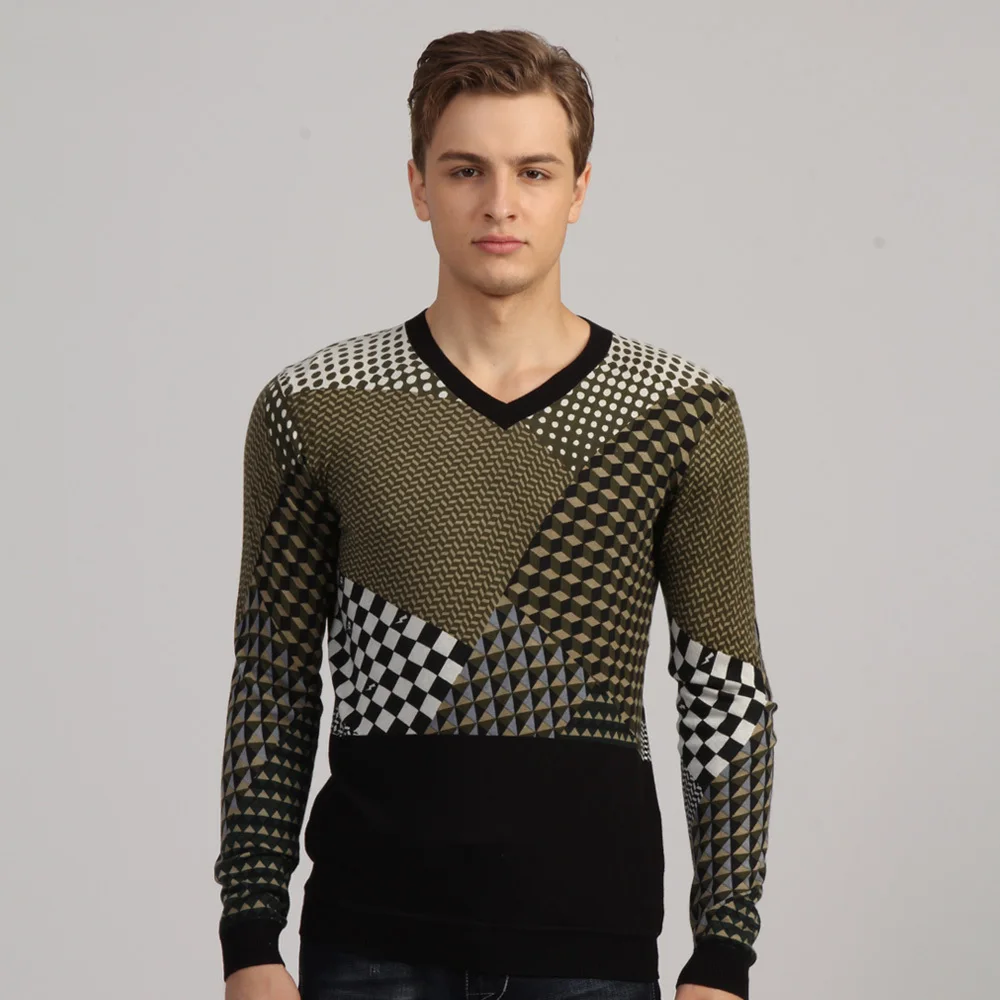 Mark FAIRWHALE men's clothing men's long sleeve knitted v7113040105 ...