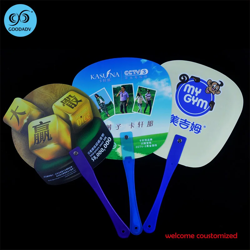 Wedding summer fan custom advertising fan craft gifts plastic handle ...