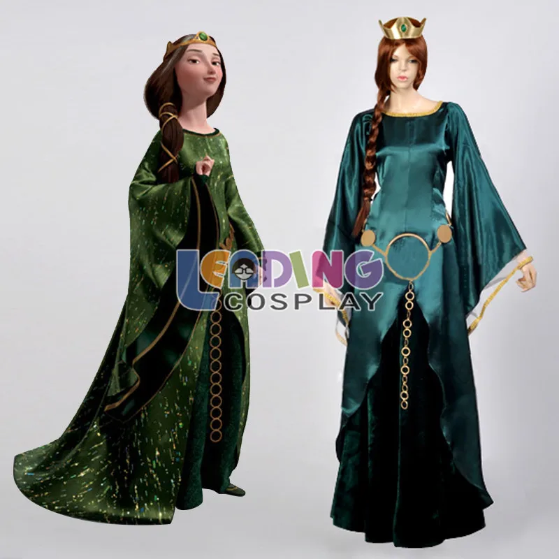 Customzied Brave Queen Elinor Cosplay Costume Includes Belts + Dress ...