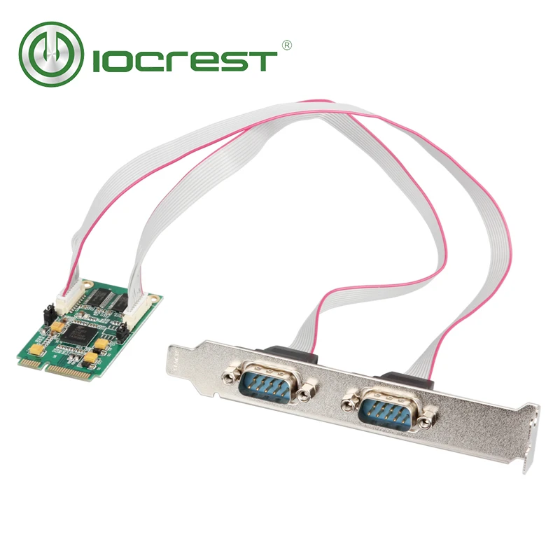 IOCREST EXAR 17V352 Mini PCI Express 2 ports (RS232) db9 com half size mini pcie serial port ...