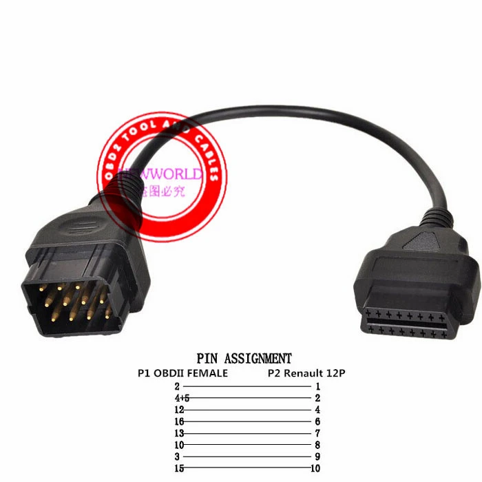 Para mujer OBD2 CABLE RENAULT 12PIN|renault clio 172 turbo|cable zipperrenault dashboard ...