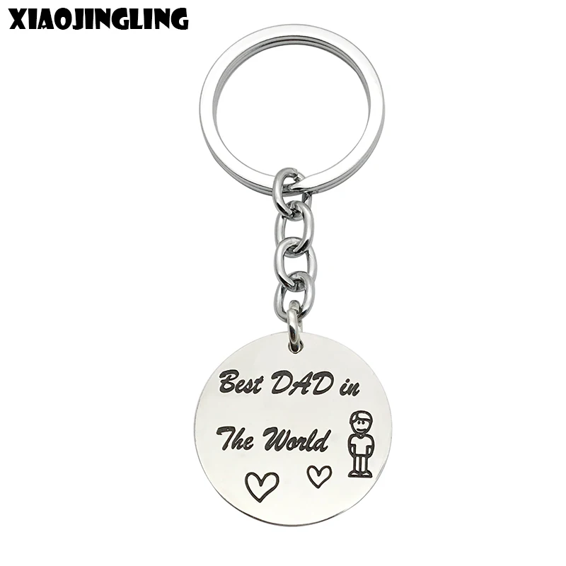 XIAOJINGLING Fashion Stainless Steel Keychain Round Charm Key Ring ...