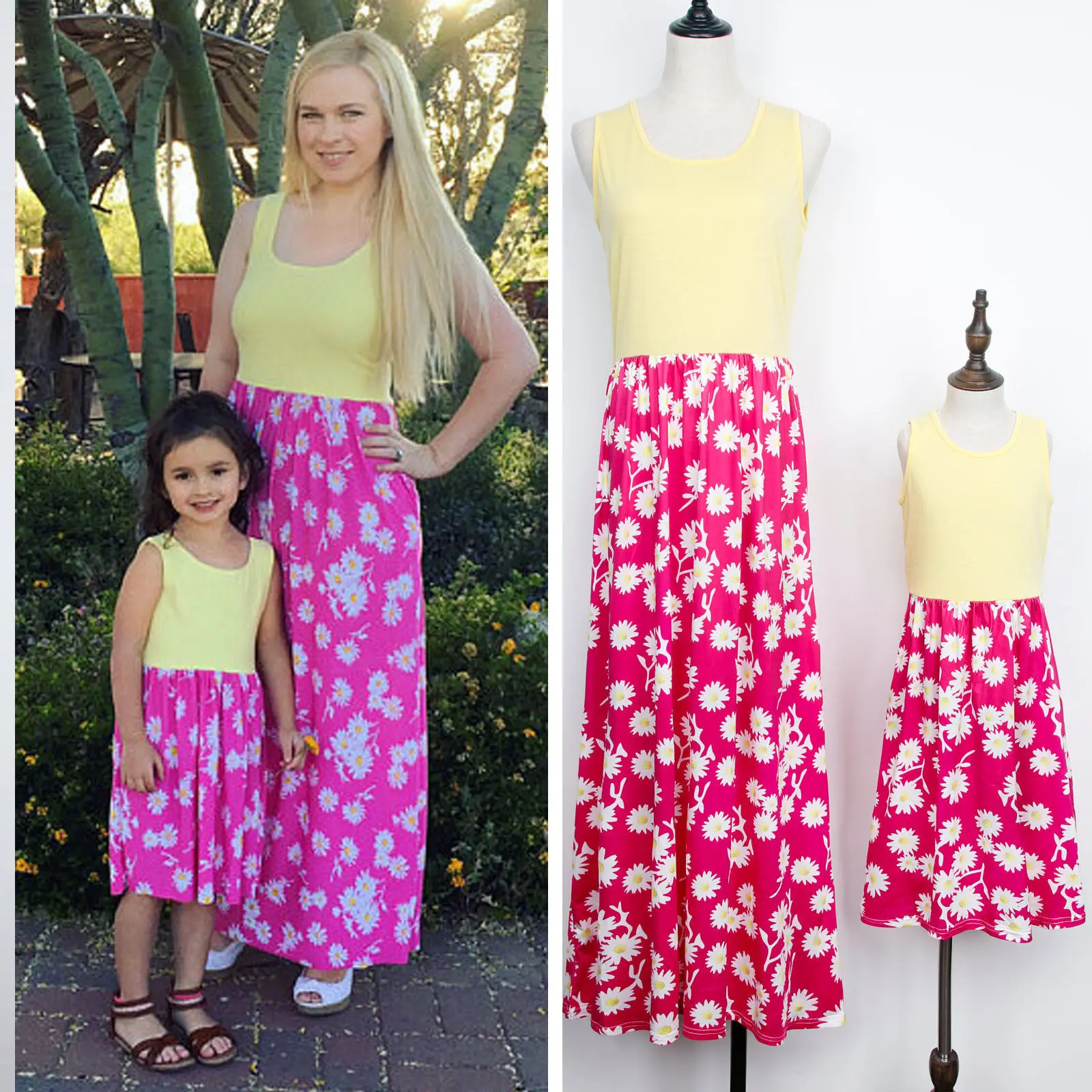 Mommy and Me Family Matching Dress Mother Daughter Floral Sundress Kid ...