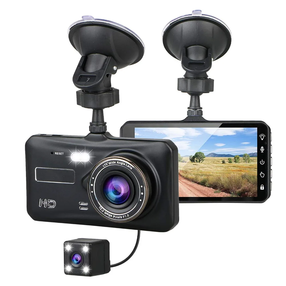 4 IPS Dual Lens Car Dash Cam FHD 1080P 170 Degree Dashboard Camera 4 IPS Dual Lens Car Dash Cam FHD 1080P 170 Degree Dashboard Camera