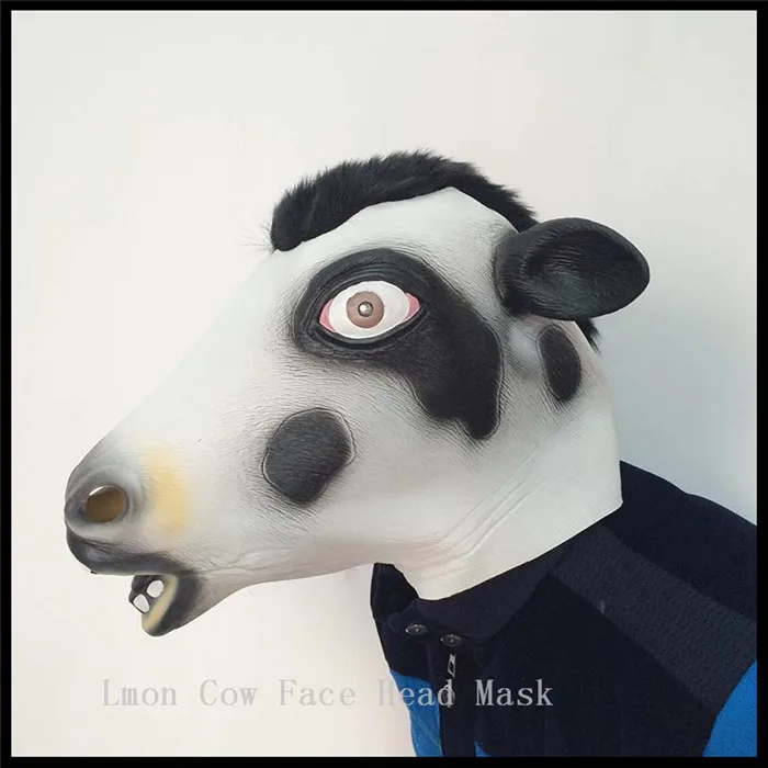 2016 Full Face Overhead Animal Cow Mask Cosplay Masquerade Fancy Mask ...