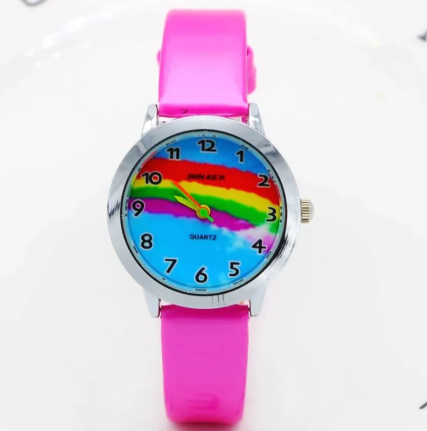 Cartoon colours of the rainbow Smiling face gift quartz watches for ...