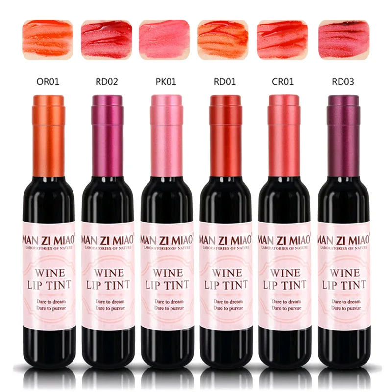 Red Wine Bottle Matte Lip Tint Lip Gloss Waterproof Long Lasting Lipgloss Moisturize Lip Tint