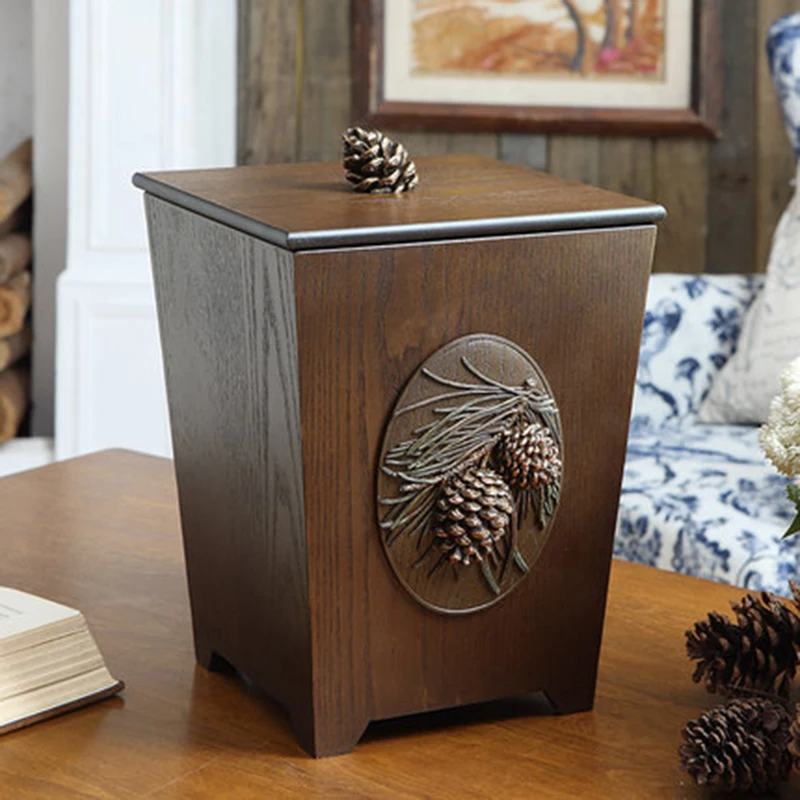 American Resin Pine Cones Storage Garbage Can Trash Can Garbage Dust ...
