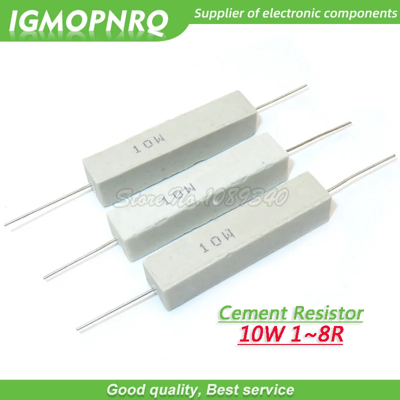 Resistor de resistência de cimento, 10w, 1r, 2r, 5r, 8r, 1, 2, 5, 8 ohm ...