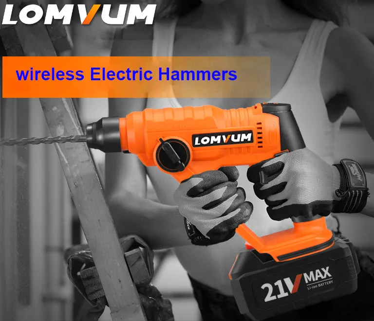 12v 21v Rotary Hammer With Lithium Battery Electric Hammer Drill Home