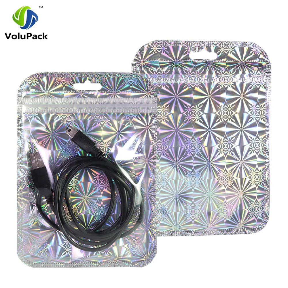 10x15cm(4x6in) Glittery Silver/ Gold Translucent Plastic Retail Package ...