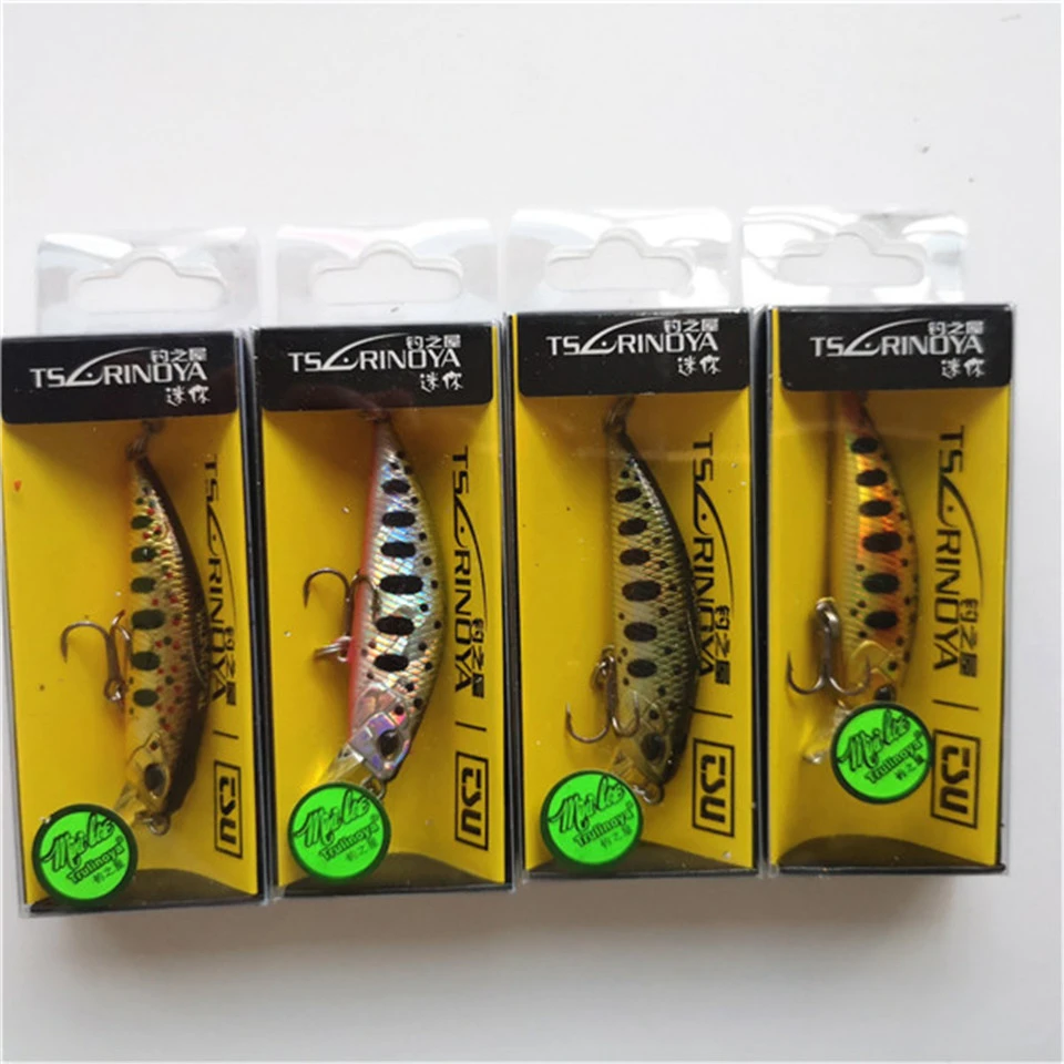 Tsurinoya 4PC 50mm 5g affondamento Minnow esca artificiale per trota ...