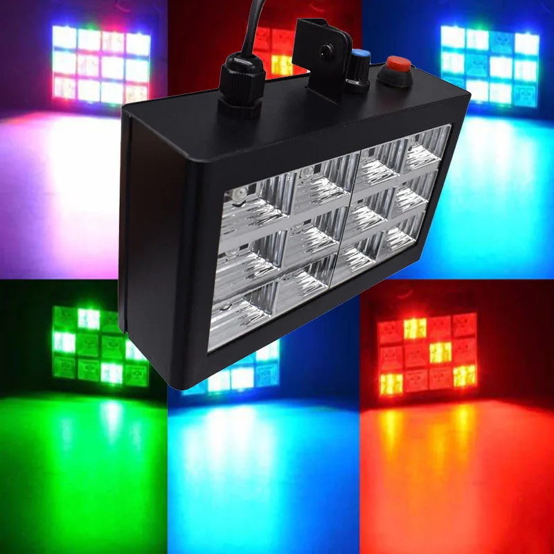 Stage Flash Lighting 20W 12pcs RGB LED Strobe Lights Auto Sound ...