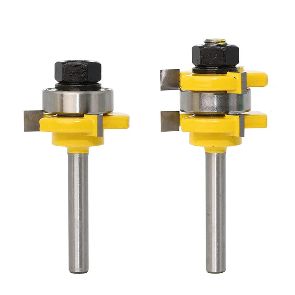 2pc 3T T shaped End Mill Router Bit Woodwork Cabinet Door Cutter Tool ...