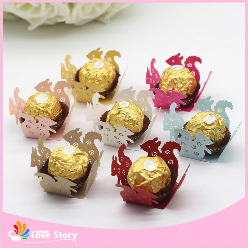 50pcs Mini Squirrel Laser Cut Paper Chocolate Wrappers for Baby Shower ...