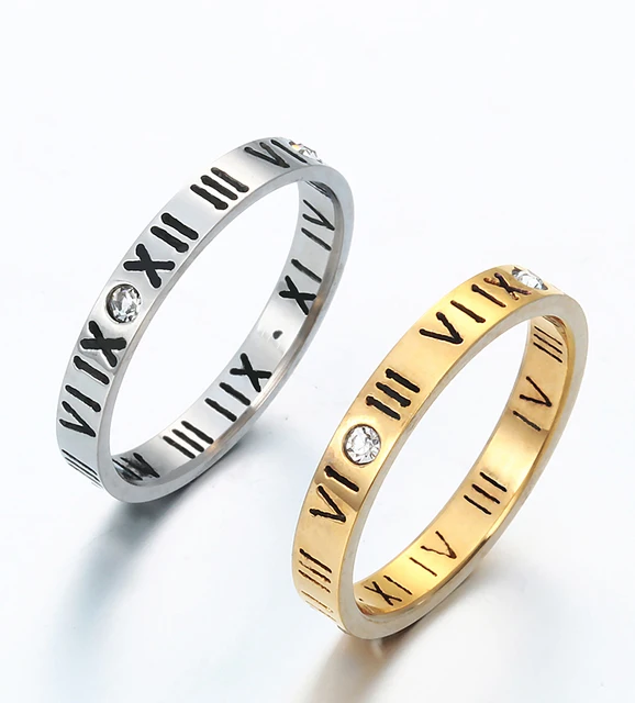 Fashion Roman Numerals Rings Jewelry Lovely Austria Crystal Design ...