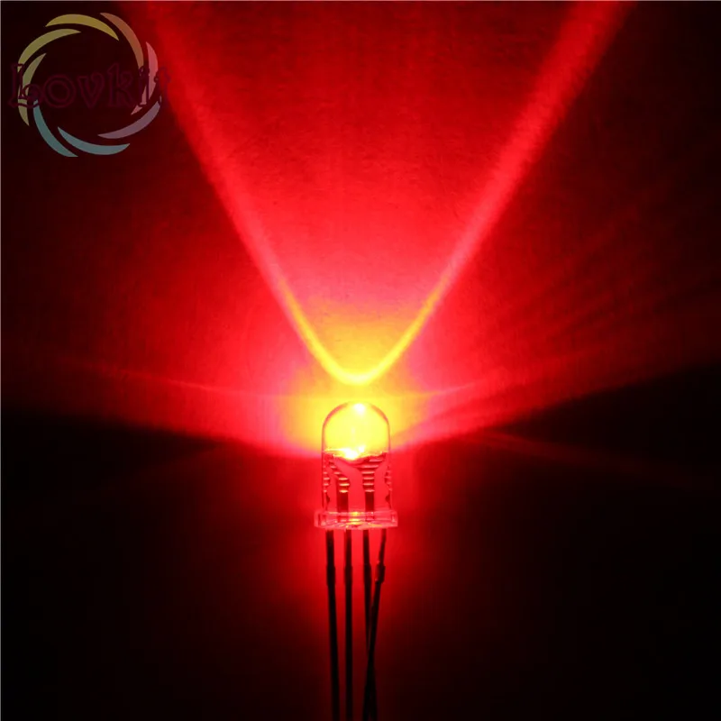 20pcs 5mm 4Pin Tri Color RGB Red Green Blue LED COMMON Cathode 4Pins ...